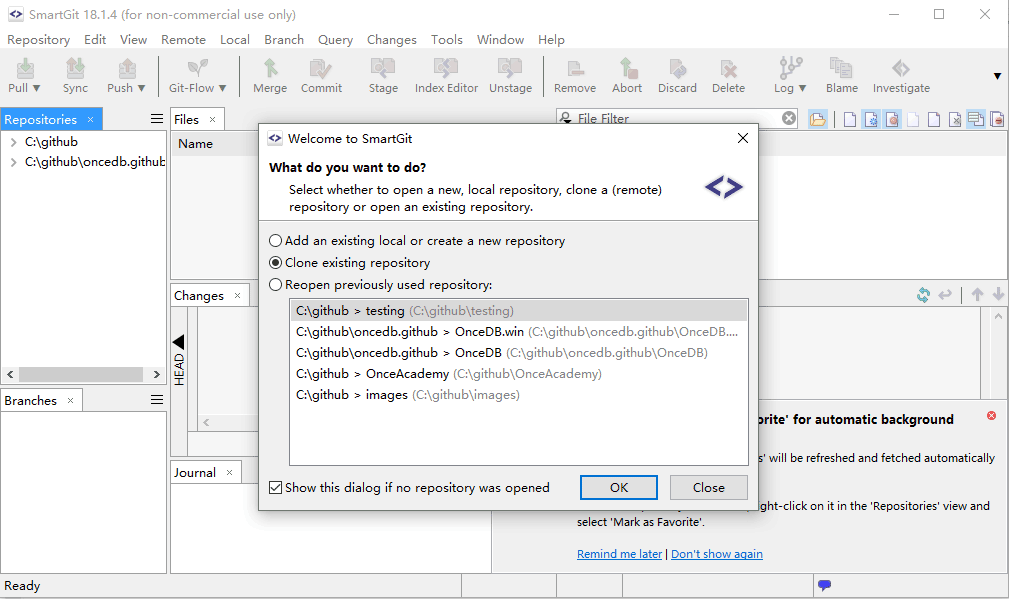 使用tortoisegit和smartgit图形客户端从onceair Git仓库clone文件 Oncedoc 1435